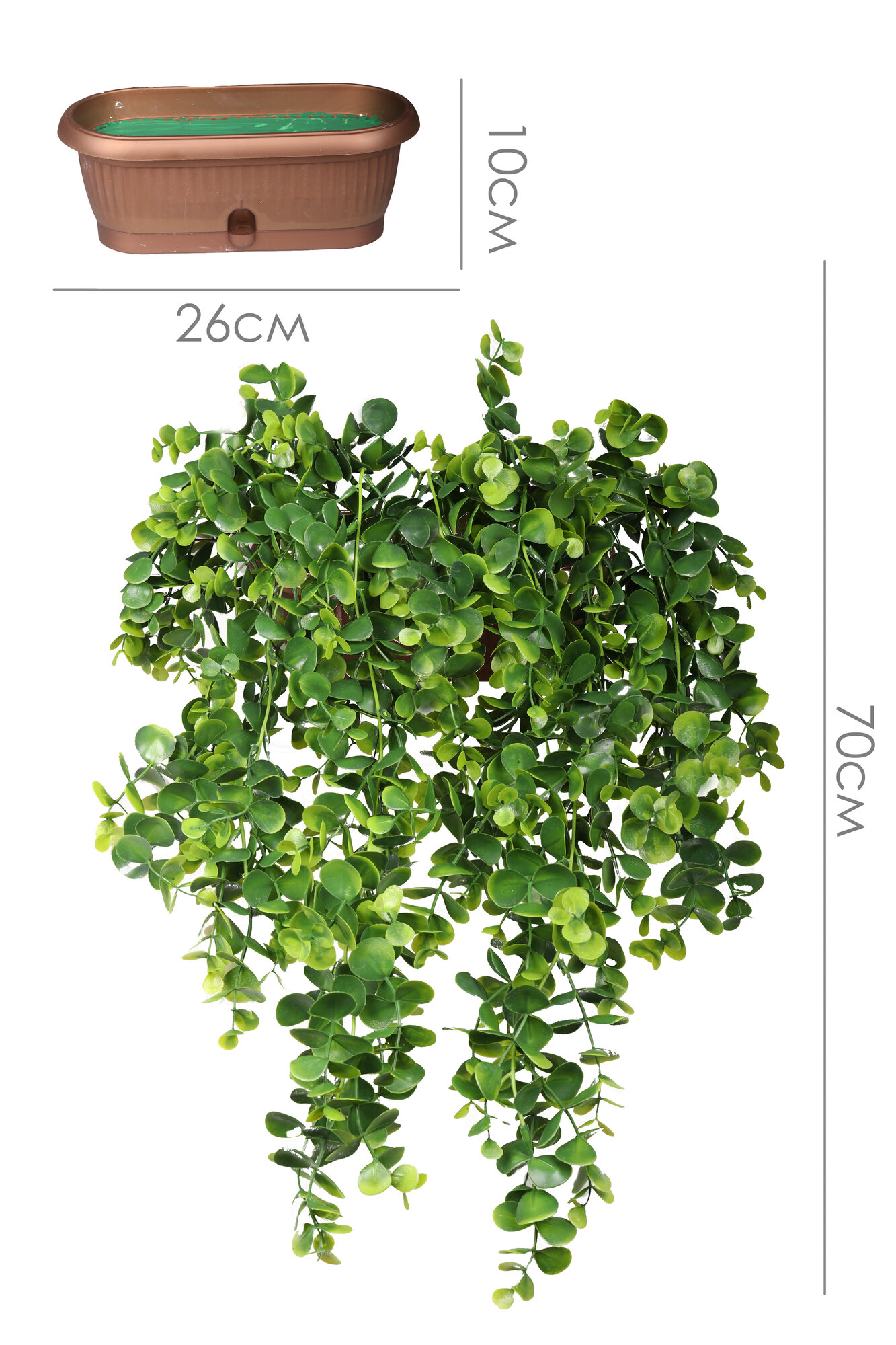 Искусственные кусты Holodilova, эвкалипт, длина 70см, зеленые, 1 шт