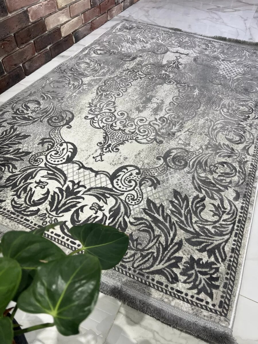 Ковер Natali's Carpets 125 см x 180 см, Турция, прикроватный, серый