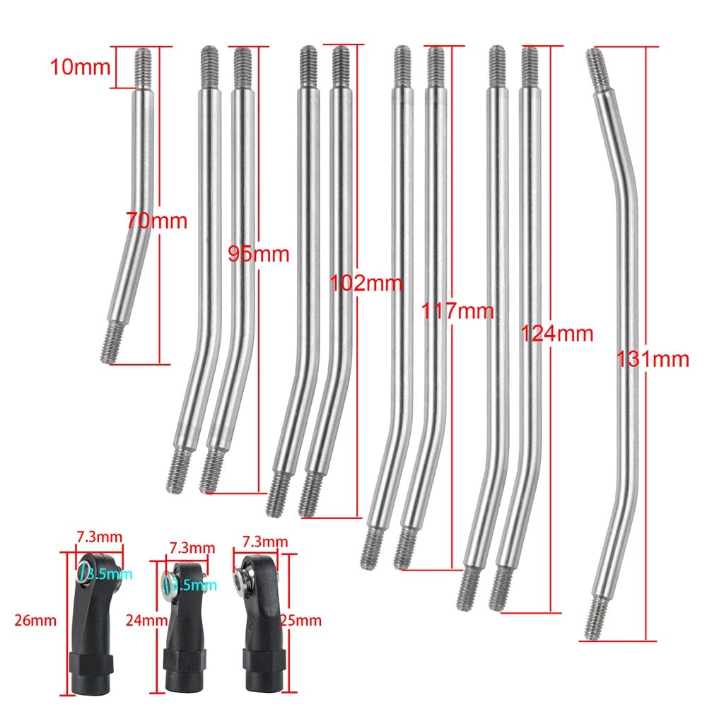 Звенья подвески YEAHRUN 313mm for SCX10 II