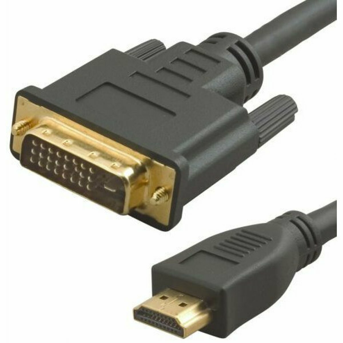 Кабель аудио-видео Noname Lazco WH-141 HDMI (m)/DVI-D(m) 20м. позолоч. конт. черный (WH-141(20M))