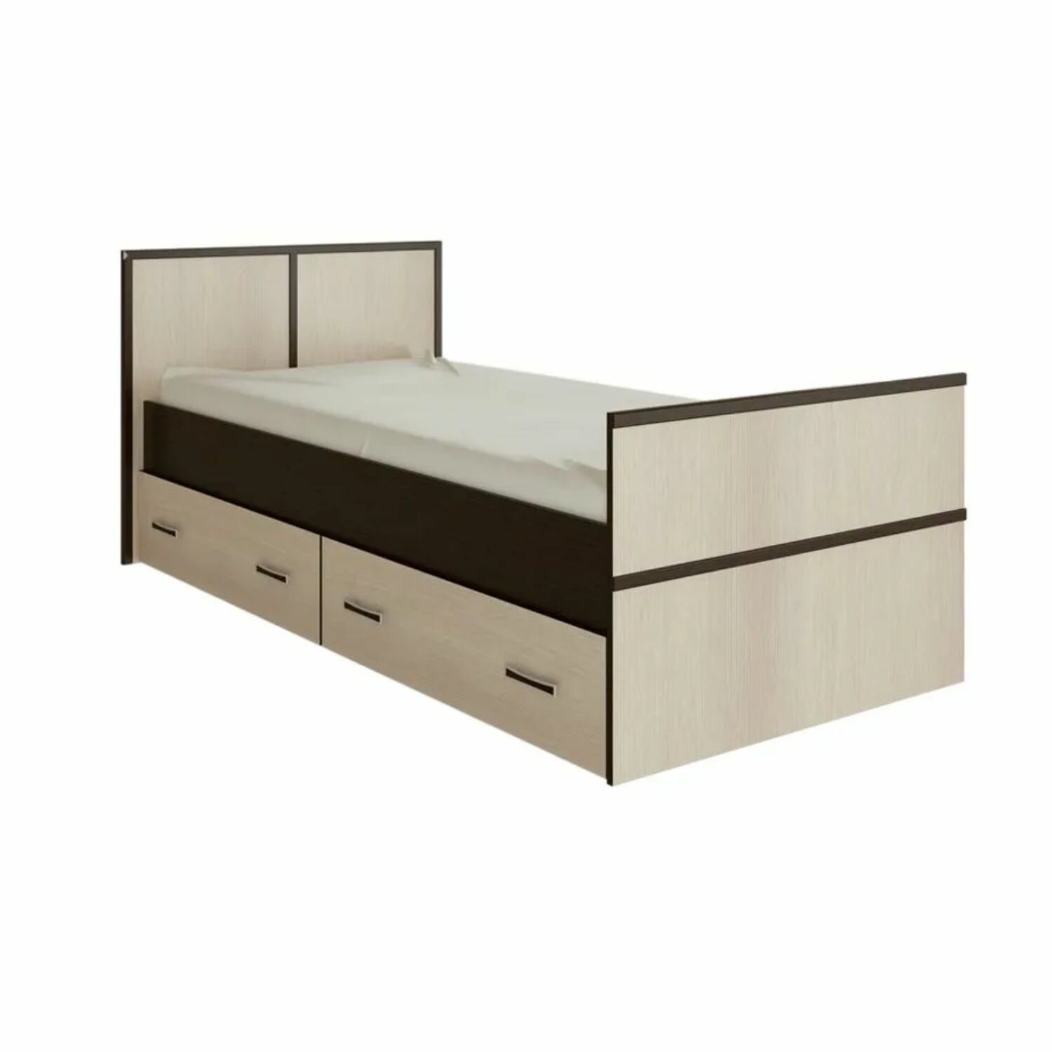 Кровать с проложками ДСП Сакура BLOOM 90х200, Венге/Лоредо.