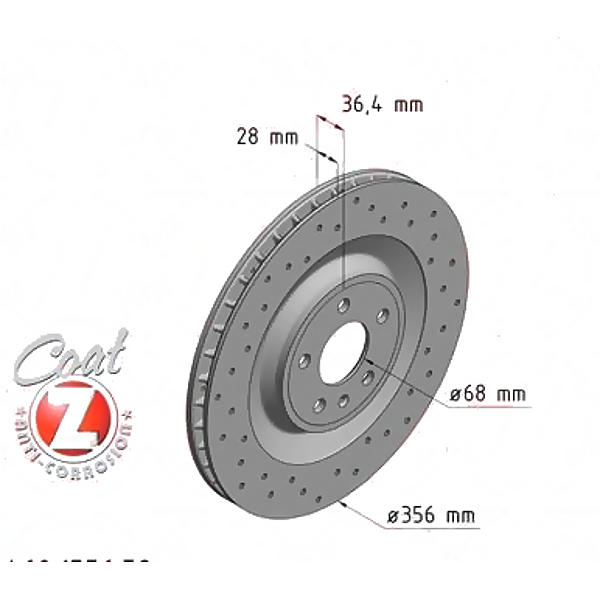 ZIMMERMANN 460.1556.52 (95B615601) диск тормозной