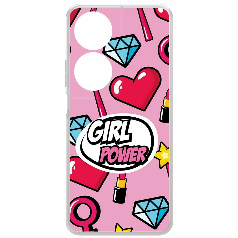 Чехол-накладка Krutoff Clear Case Girl Power для Honor X7b