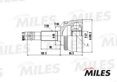 ШРУС Nissan Maxima IV A33 2.0-3.0 00-06 наружный +ABS с защитой от износа