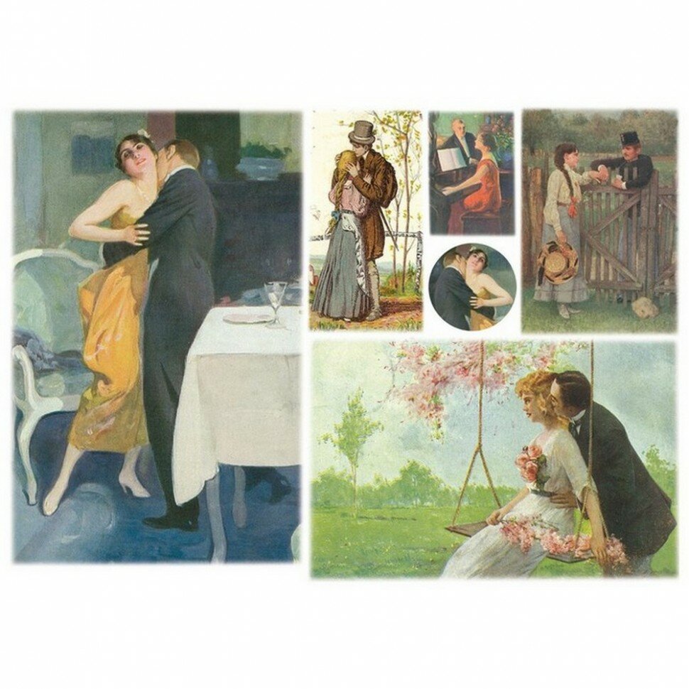#DFS149 Бумага рисовая "Влюбленные" 48 x 33 см Stamperia 1 лист