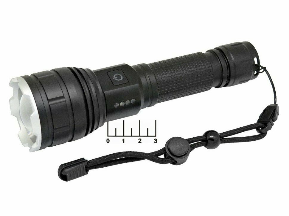 Фонарь 1*18650 1 светодиод аккумуляторный H-3012-P90 с выносной кнопкой zoom на ружье + крепление