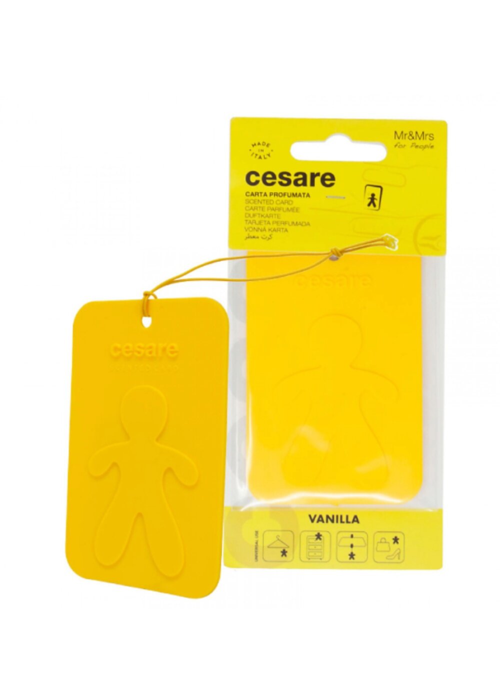 Mr&Mrs Fragrance Аромакарточка для автомобиля CESARE CARD желтый VANILLA Ваниль