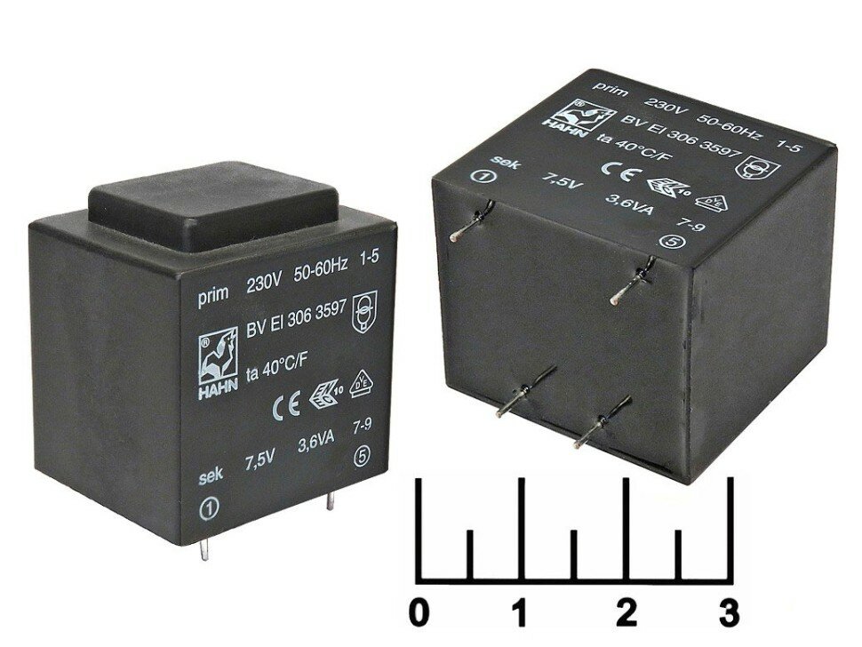 Трансформатор 7.5V 0.48A BVEI 306 3597