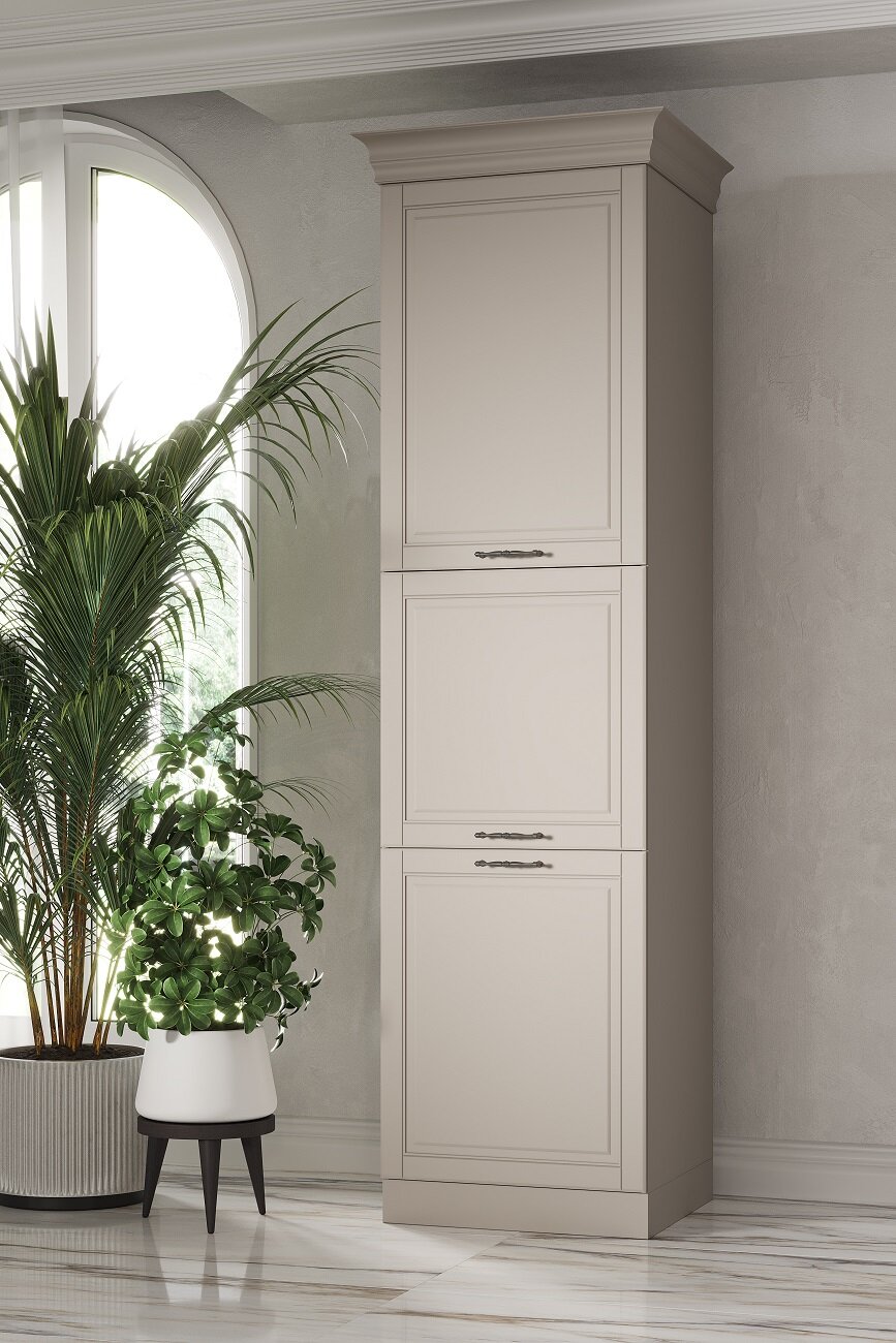 Пенал для техники "Риола" 0,6 м, цвет шампань, МДФ фасады в эмали