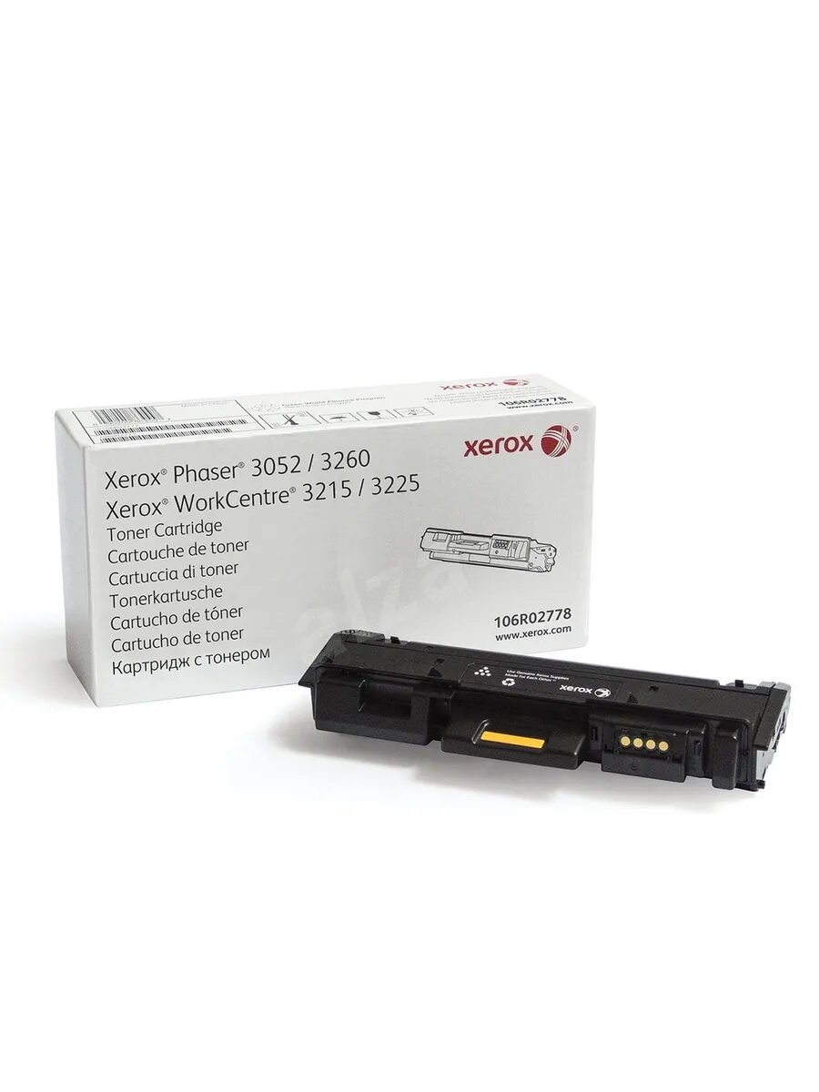 "Тонер-картридж XEROX 106R02778 оригинальный для WC 3215/3225/Phaser 3052/3260, черный, ресурс 3000 стр.