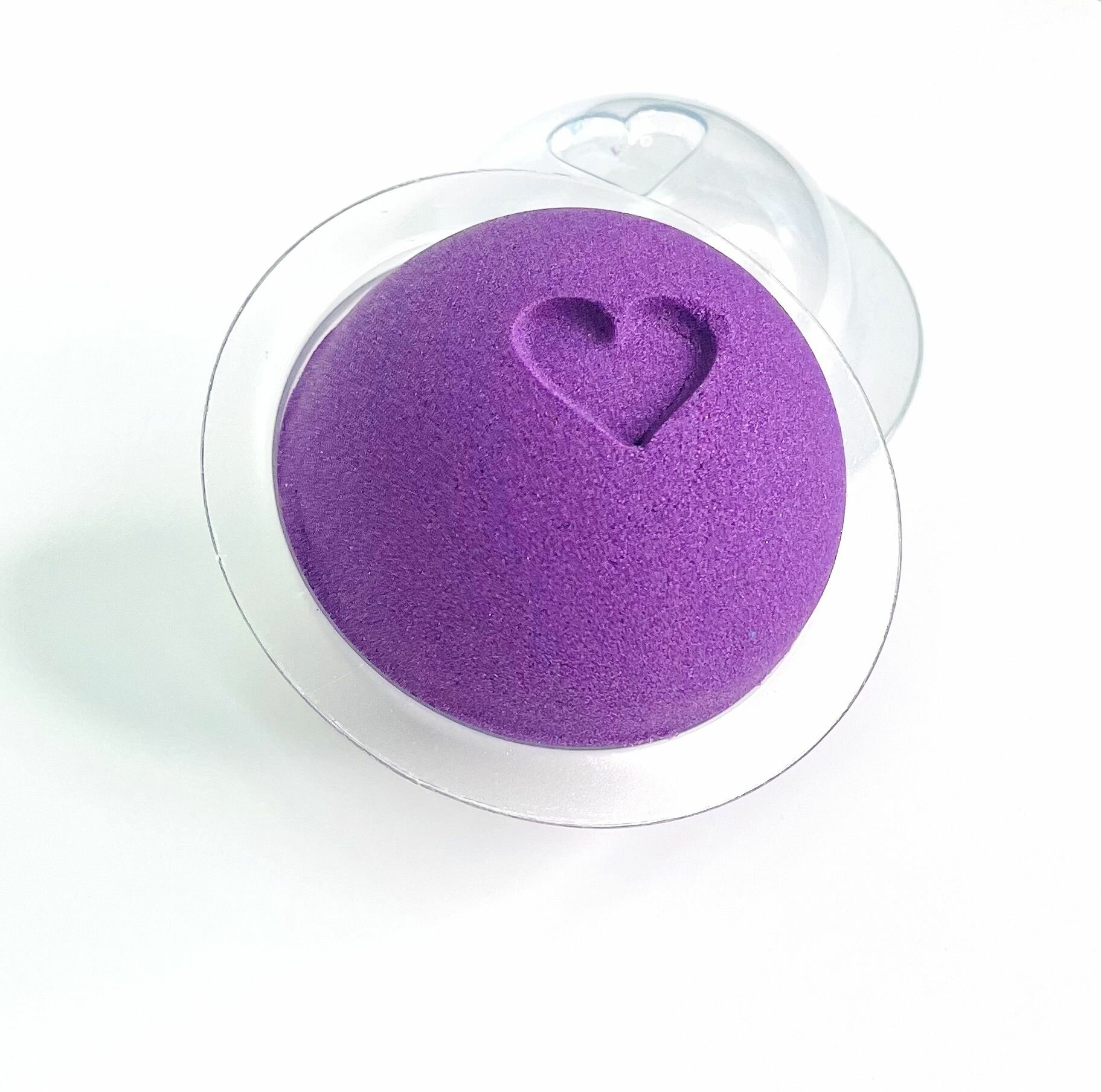 Полусфера d 70 с сердечком форма для бомбочек для ванны комплект 2 половинки