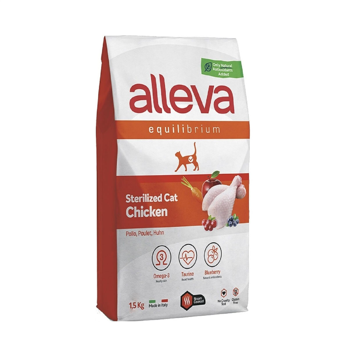 ALLEVA EQUILIBRIUM Сухой корм для кастрированных котов и стерилизованных кошек с курицей 1,5кг