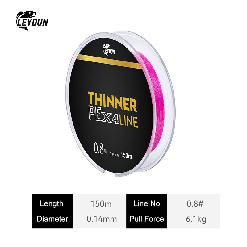 LEYDUN Плетенка PEX4LINE Pink 0.8# 150m