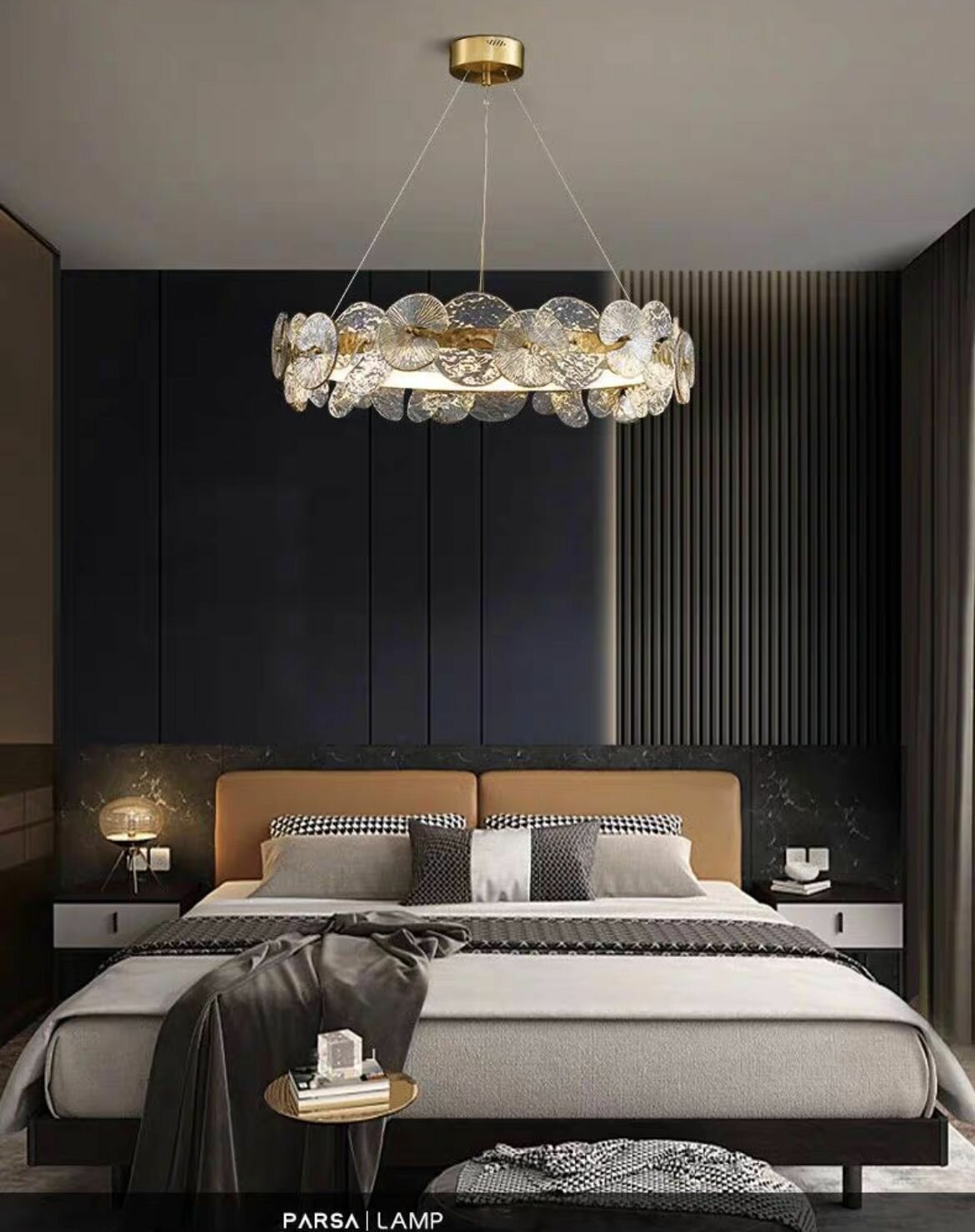 Потолочный подвесной светильник DD-35Z Cassina для кухни/гостиной/спальни и т. д. Золото + прозрачный цвет 600*600MM LED 48W