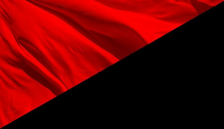 Флаг Анархо-синдикалистов черно-красный, 70х105 см на сетке