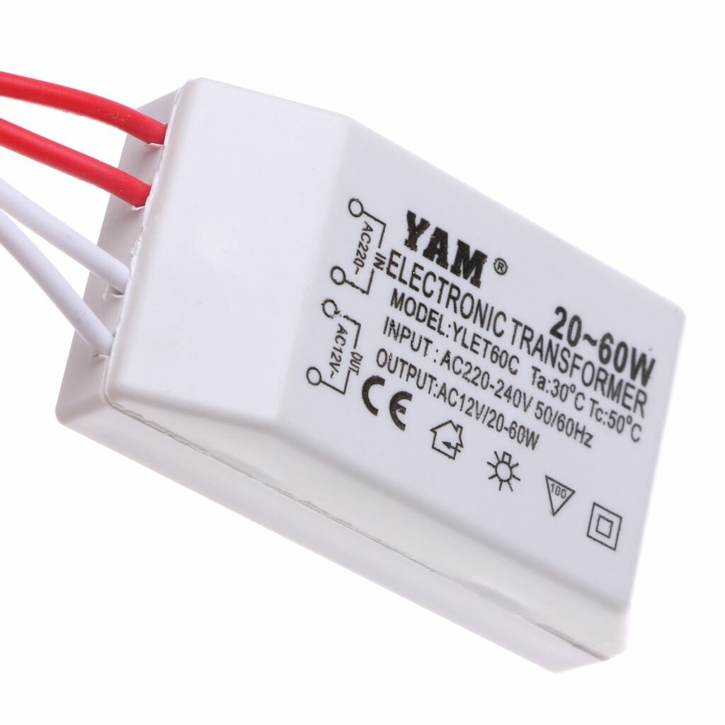 Трансформатор 40W 12V для галогенных и LED ламп