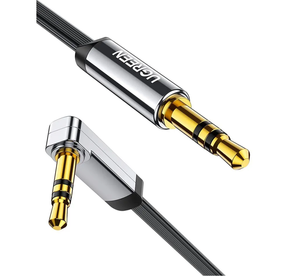 Кабель AUX UGREEN AV119 3.5mm Угловой 2м Черный Mini jack 3.5 mm