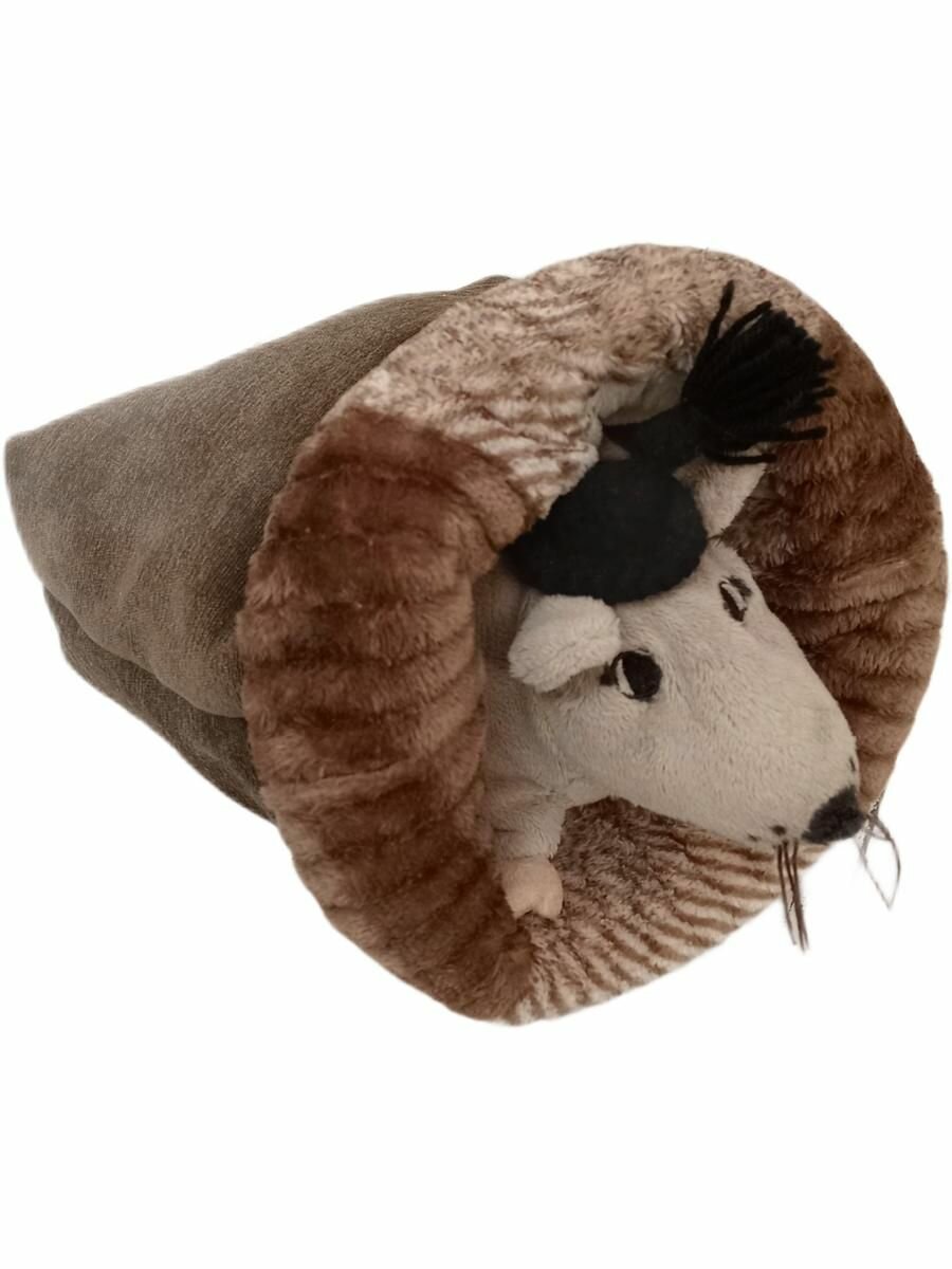 Норка- лежанка для мелких домашних животных, 20х20см, коричневая