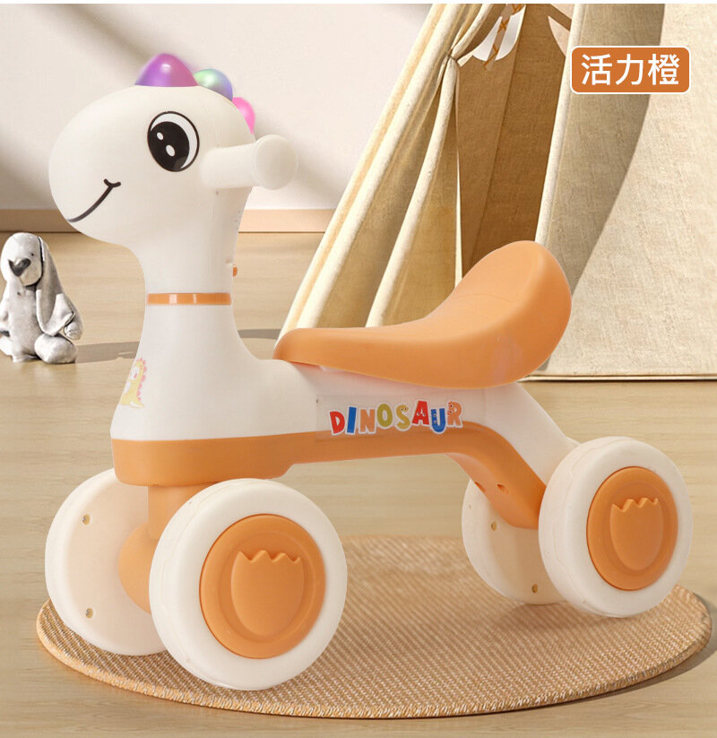 Самокат-балансир "Йо-Йо", для детей от 1 до 3 лет, оранжевый, со светомузыкой