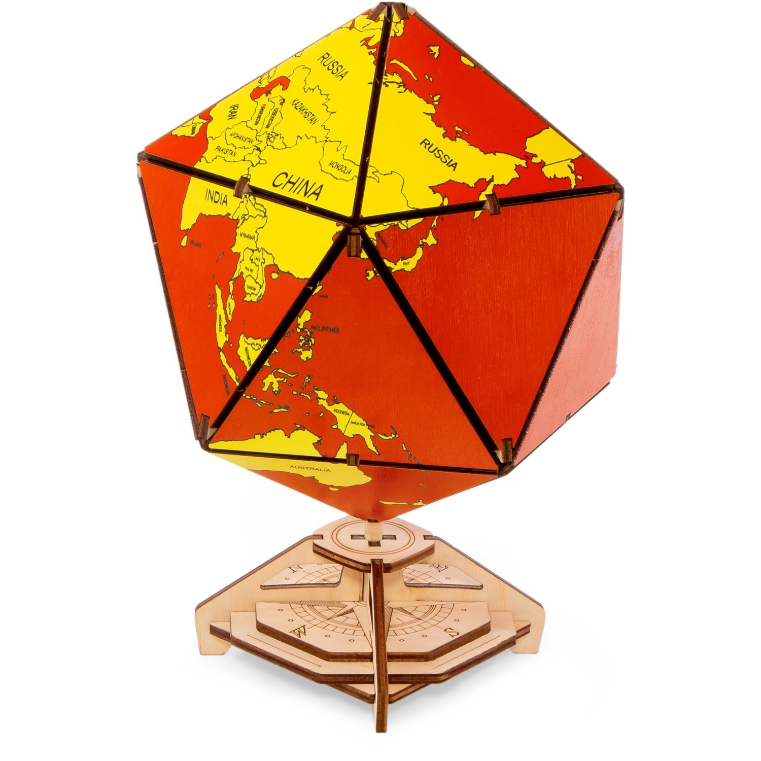 Конструктор Eco Wood Art Глобус Икосаэдр деревянный 97 дет.