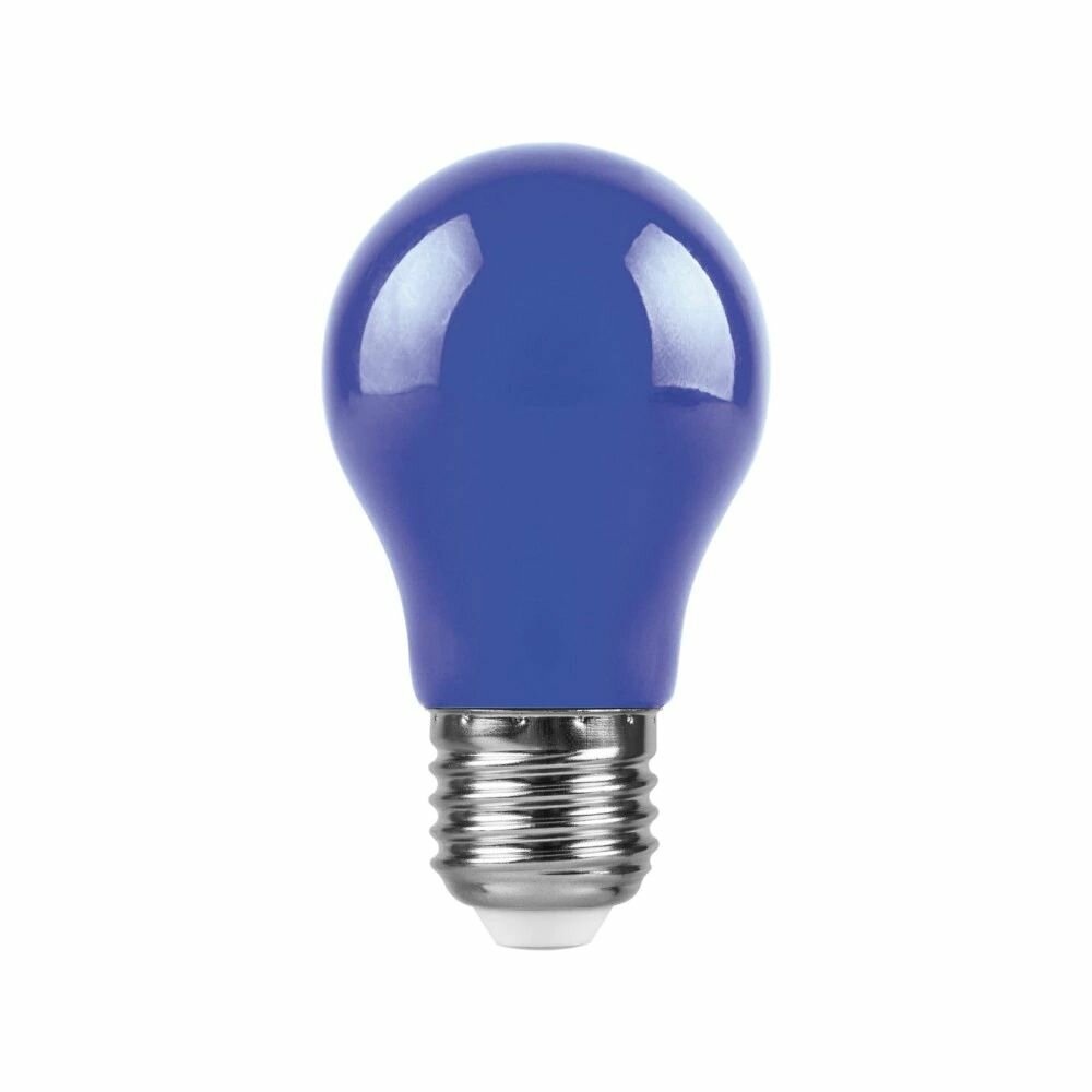 Светодиодная лампа груша 3 Вт E27/А синяя матовая