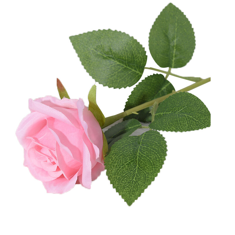 Смоделируемые шелковые цветы розы домашняя гостиная симуляция цветы декоративные украшения искусственные одиночные шелковые цветы розы розовые