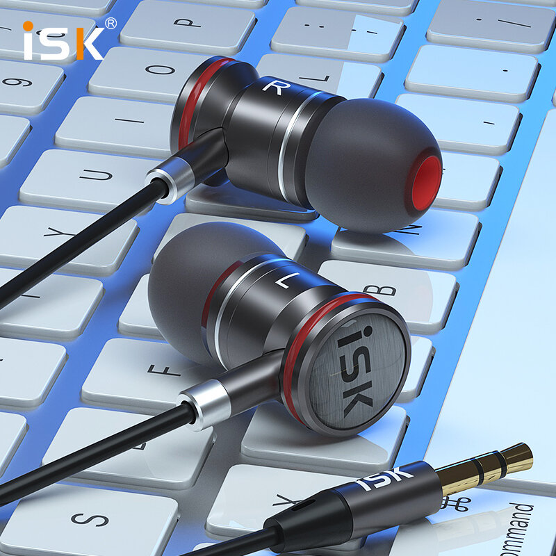 ISK SEM5S Вкладыши-мониторы профессиональные 3.5 мм разъем, высококачественные HIFI наушники, 2.5 м кабель, серебристый