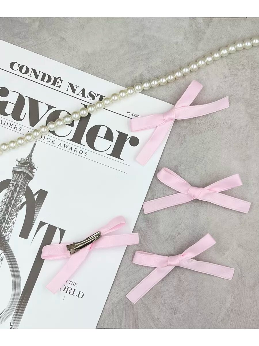 Зажим заколки для волос Ленты бантики 4 шт