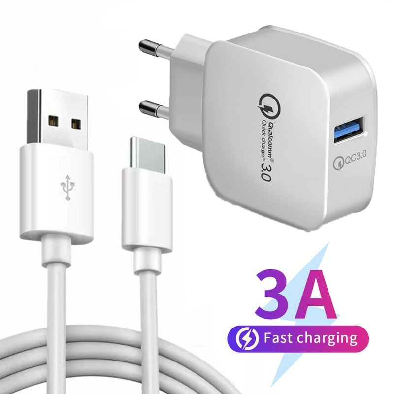 3A быстрое зарядное устройство для телефона дорожный сетевой адаптер для Samsung A13 A12 A22 A52 A72 A32 5G Huawei Xiaomi USB C Type-C кабель для зарядки шнур