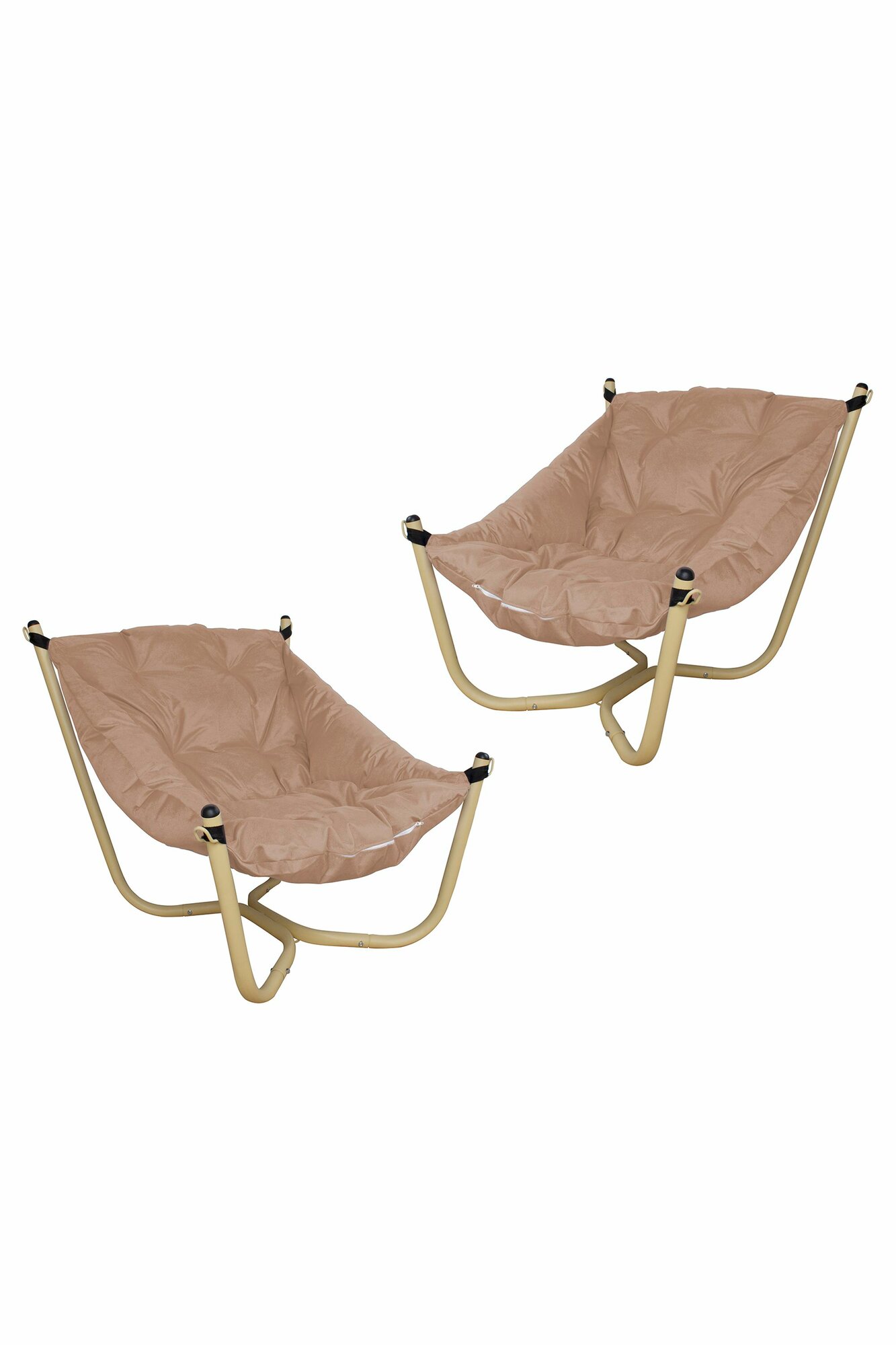 Комплект мягких кресел ЧИЛ, бежевое основание, бежевая подушка (2 шт)
