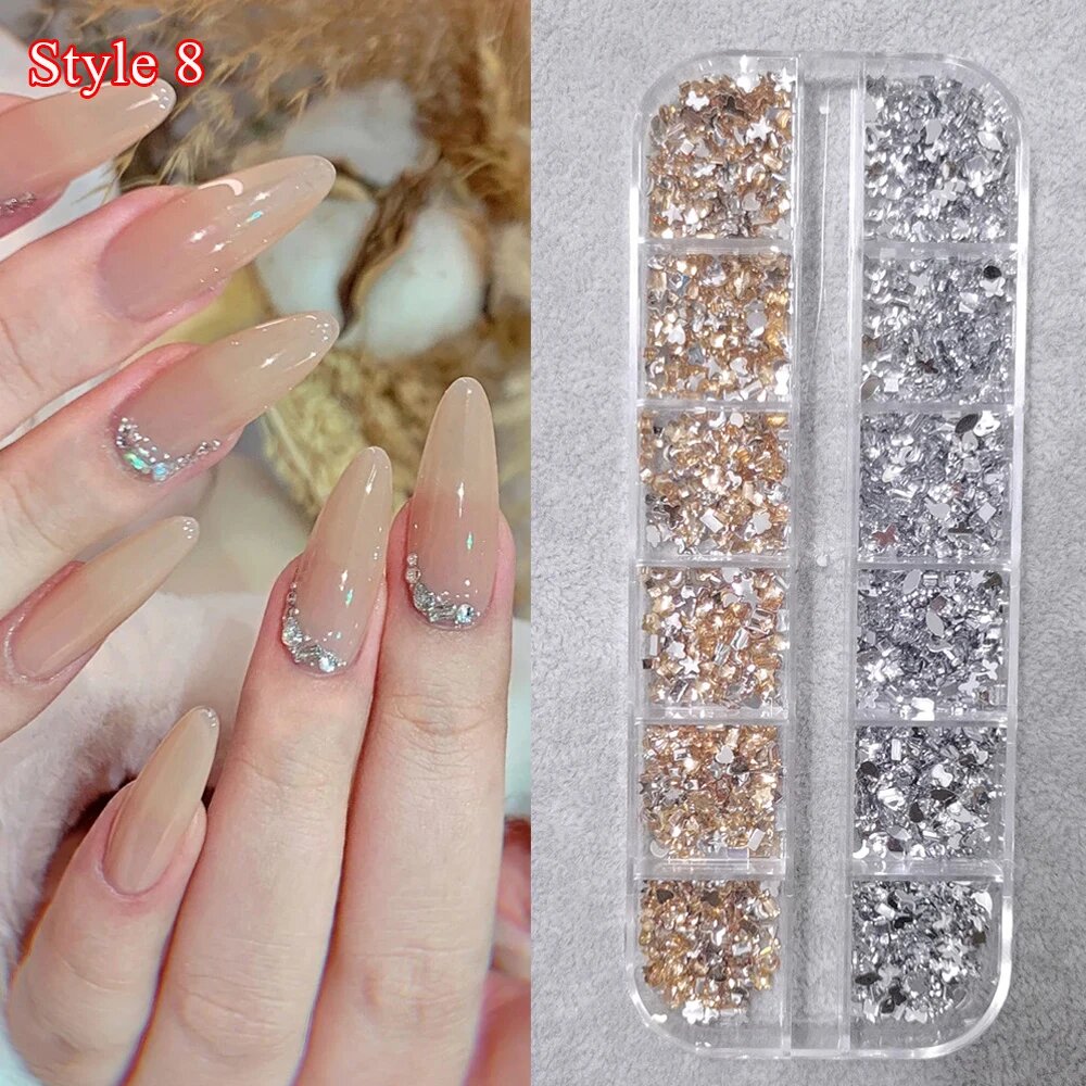 Стразы для ногтей, 12 сеток, style 8