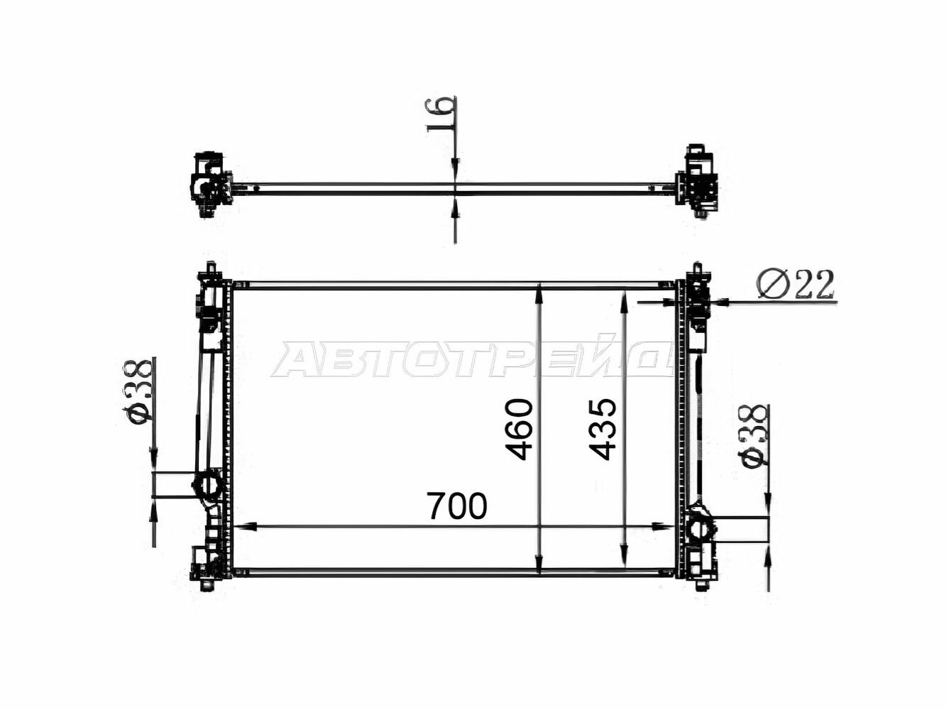 Радиатор охлаждения двигателя для Лексус NX, Тойота Камри, Харриер, Рав 4 арт TY0003ASV70 SAT