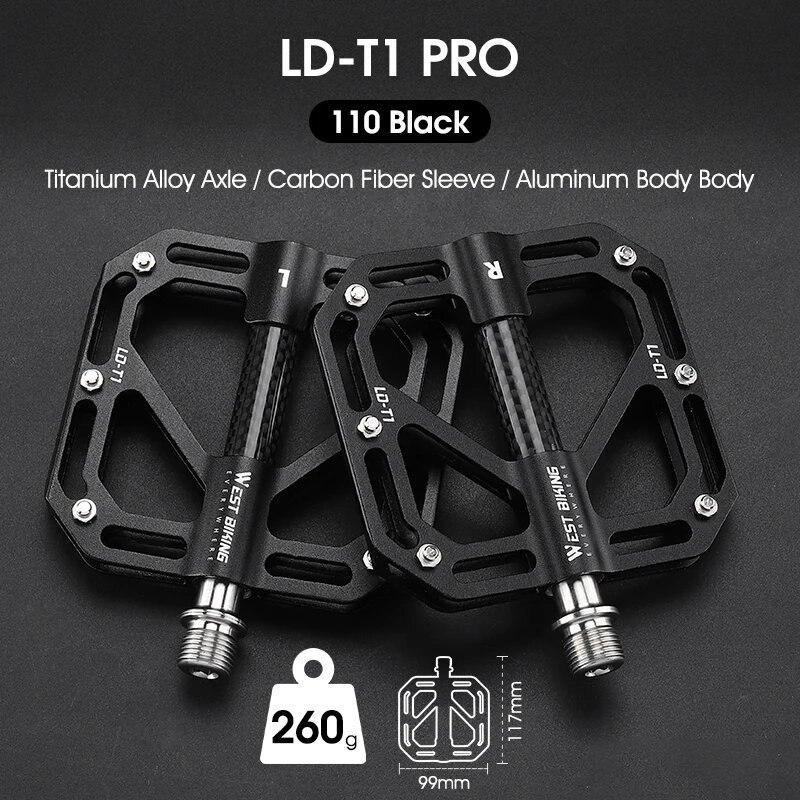 West Biking педали MTB LD-T1 LDT1 PLUS Black