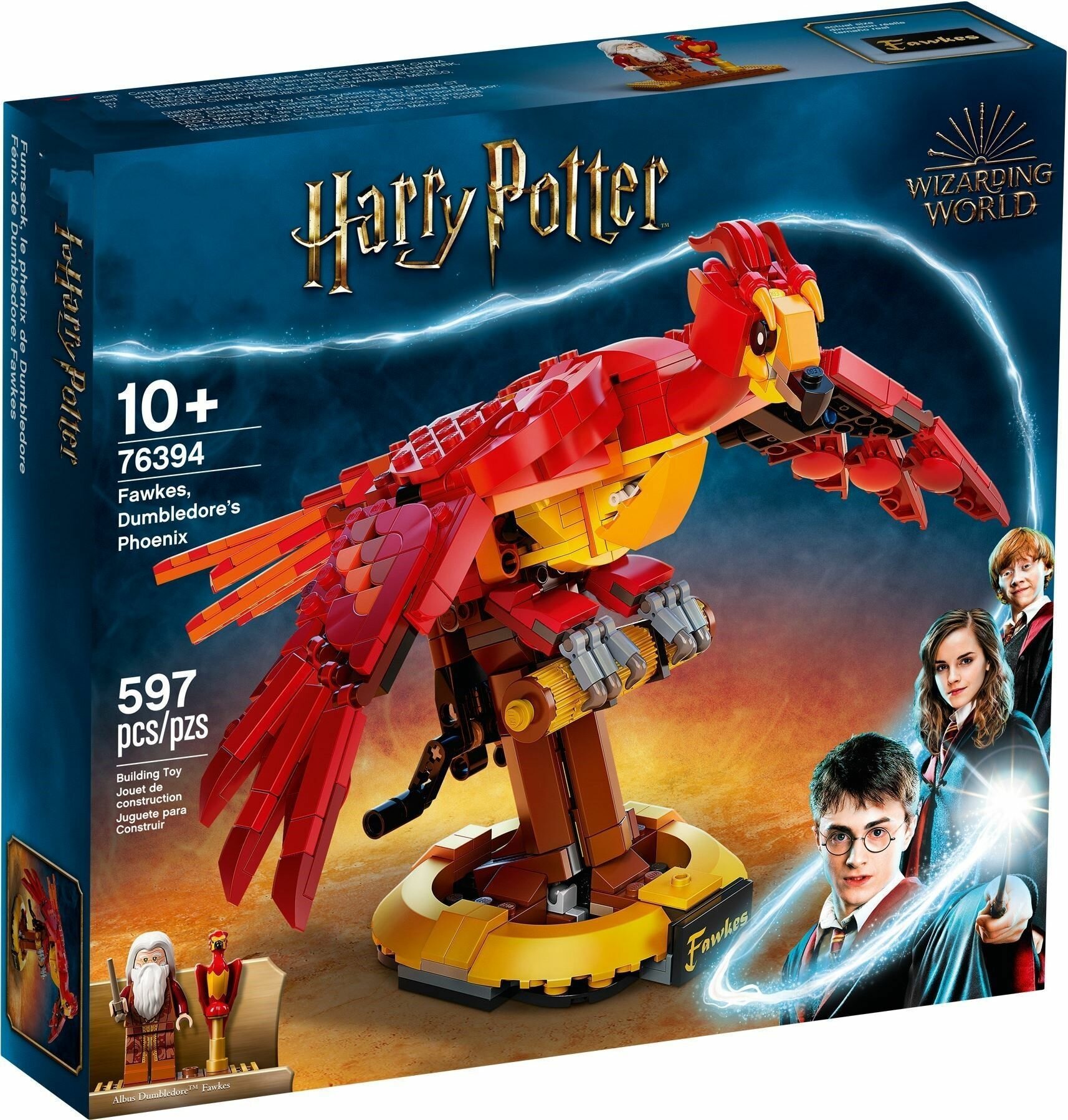 Конструктор Harry Potter Фоукс - феникс Дамблдора 76394, для мальчиков, для девочек, унисекс, Фантазия без границ, Сборная модель, коричнево-красный,597, коричнево-красный,8pSKU1700909 YZ