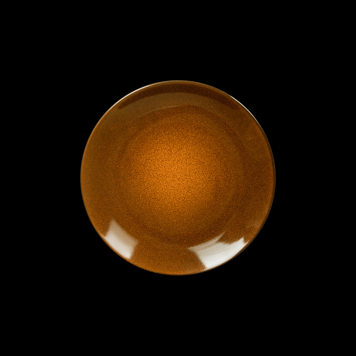 Тарелка мелкая фарфоровая 200 мм оранжевая для сервировки стола KLEN