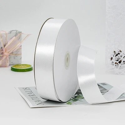 Полиэстеровые атласные ленты 100 ярдов 30 мм white