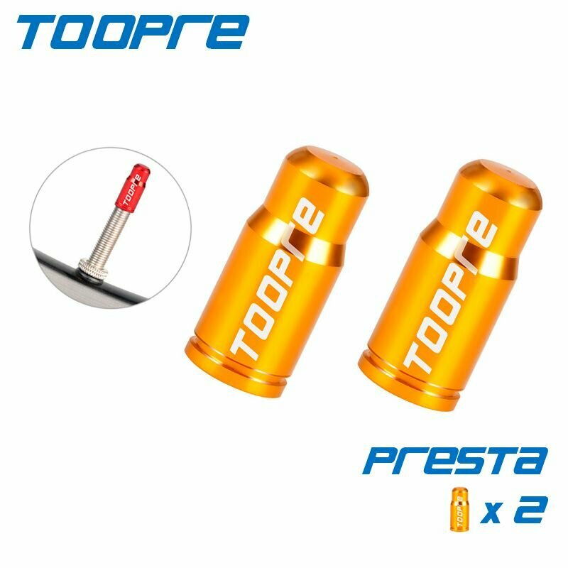Колпачки TOOPRE на ниппель PRESTA, золотой цвет, 2 шт
