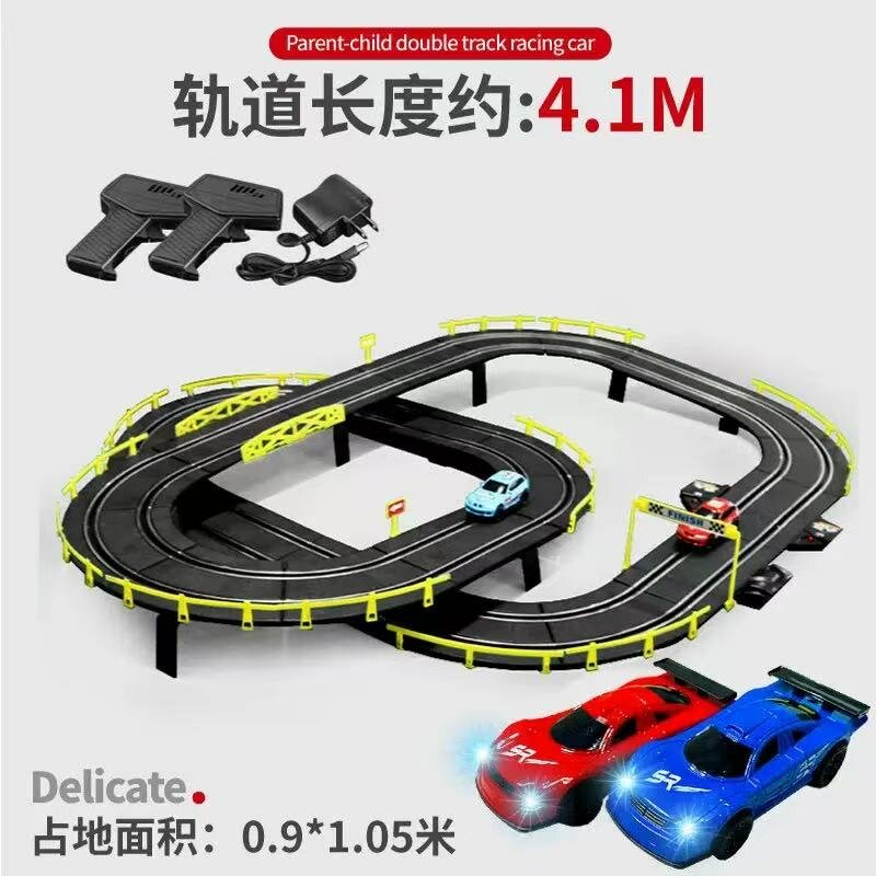 Игрушка гоночный автотрек на пульте управления, набор 2 машинки, длина трека 410cм, мертвая петля