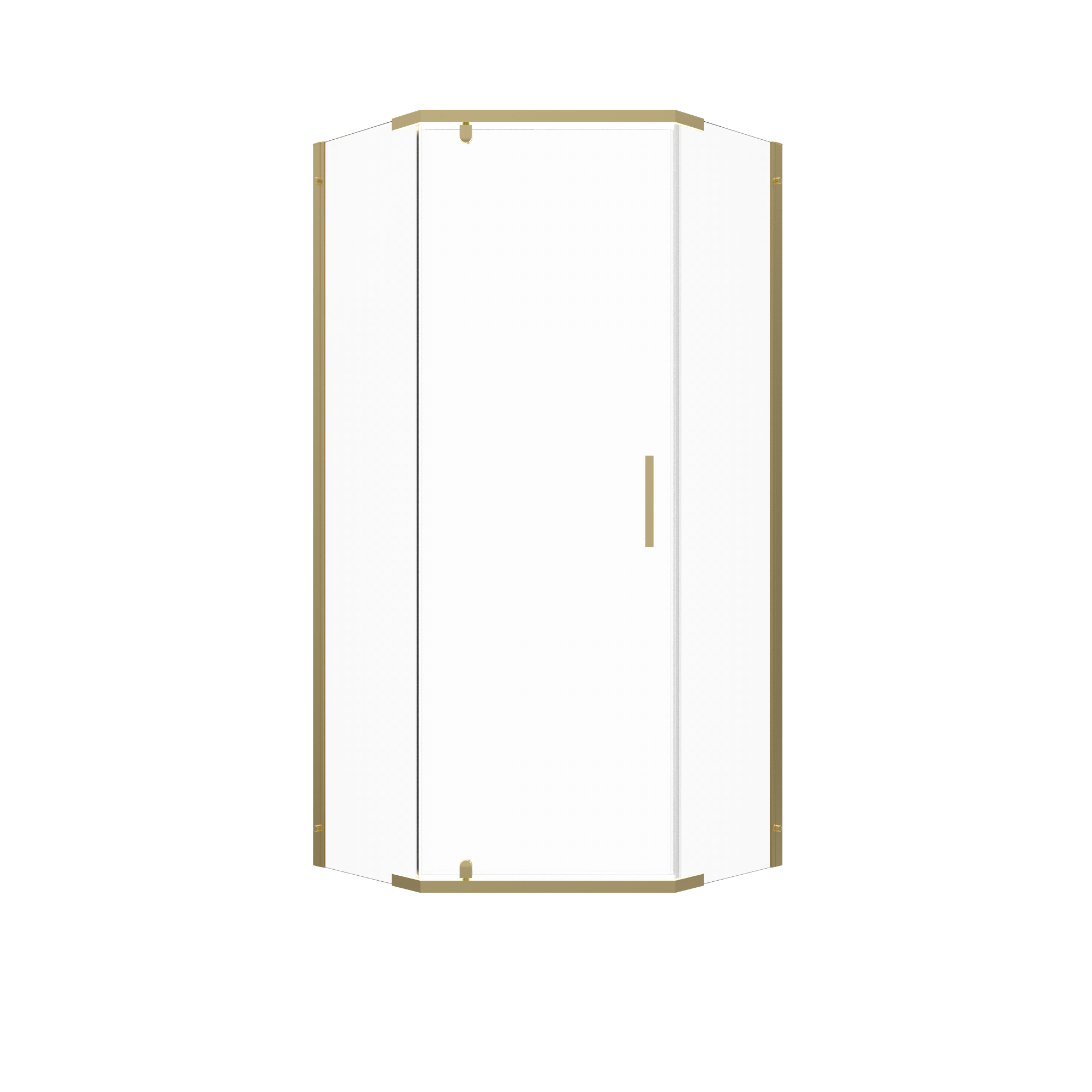 Душевая Ширма Triton Дека-Голд, 90х90, пятиугольник, цвета профиля - золото, стекло - прозрачное