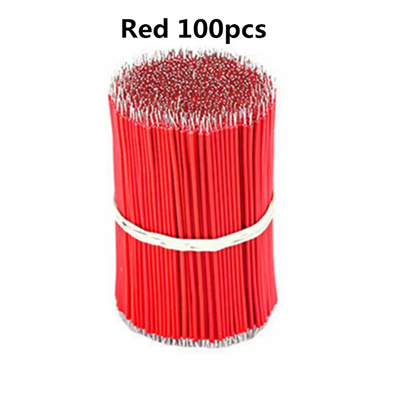 Провод для пайки 100 шт, медный, изолированный, 24/26AWG 26 АВГ, Red 100 pieces, 100mm