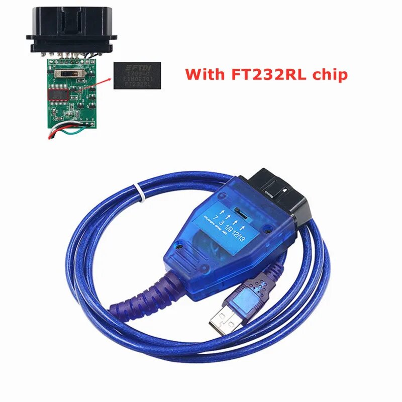 10 шт./лот для VAG KKL 409 CH340 автомобильный диагностический инструмент для VAG 409 KKL кабель FT232RL с переключателем USB-интерфейс VAG409 OBD2 сканер FT232RL Chip