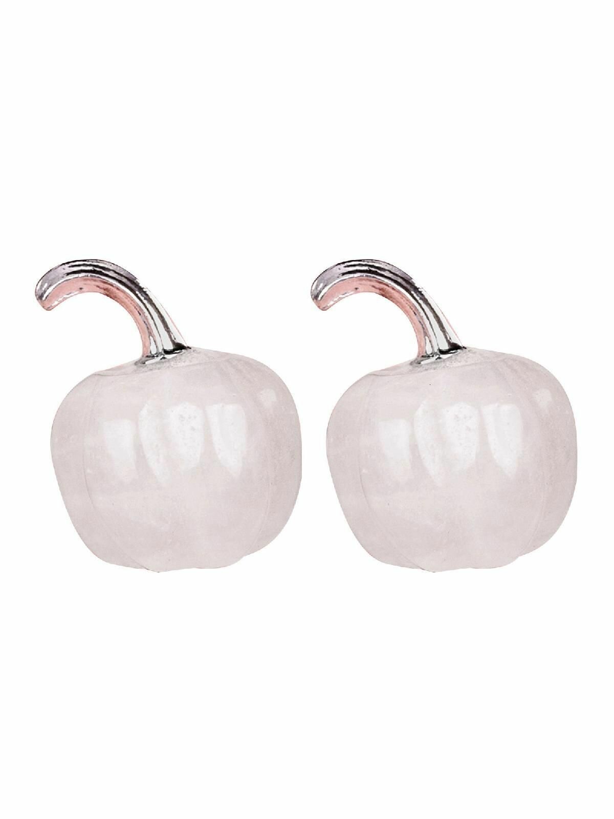 Статуэтка,2 камня-статуи тыквы, мини-резная статуя тыквы, украшение из целебного камня-белый кристалл