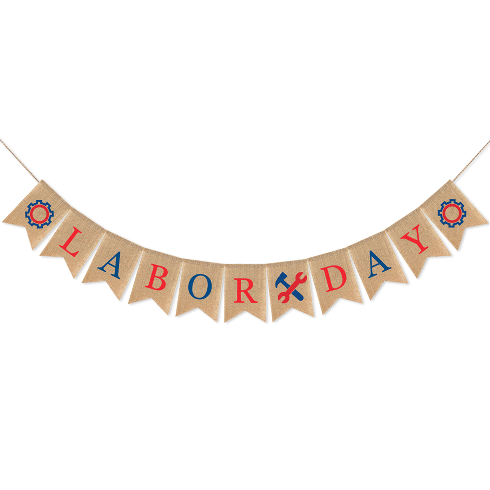 День труда мешковины, чтобы почтить мантию декор гирлянды уникальный рисунок на дом летняя вечеринка