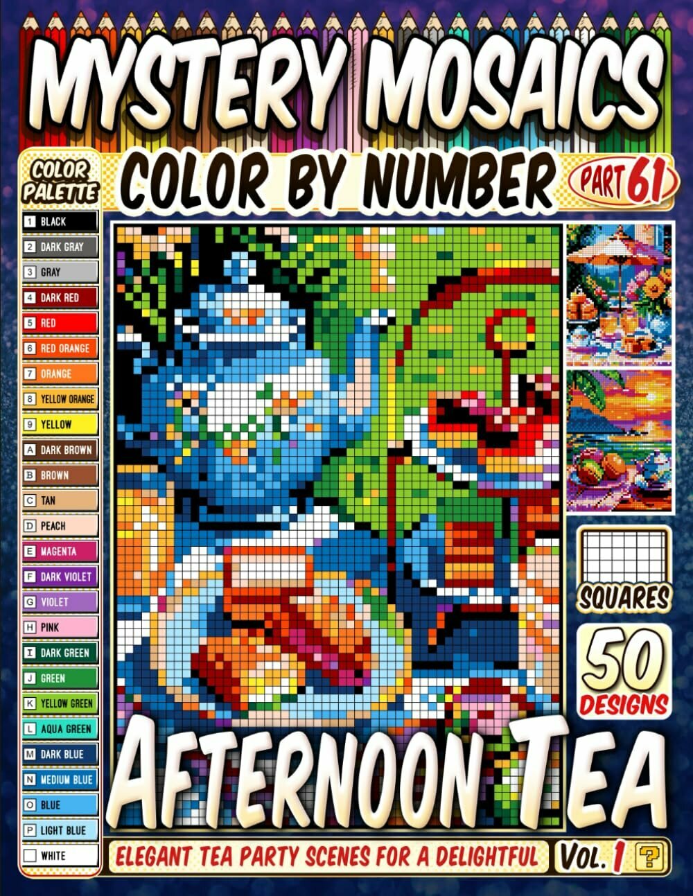 Раскраска по номерам Color By Number Afternoon Tea 50 pixel