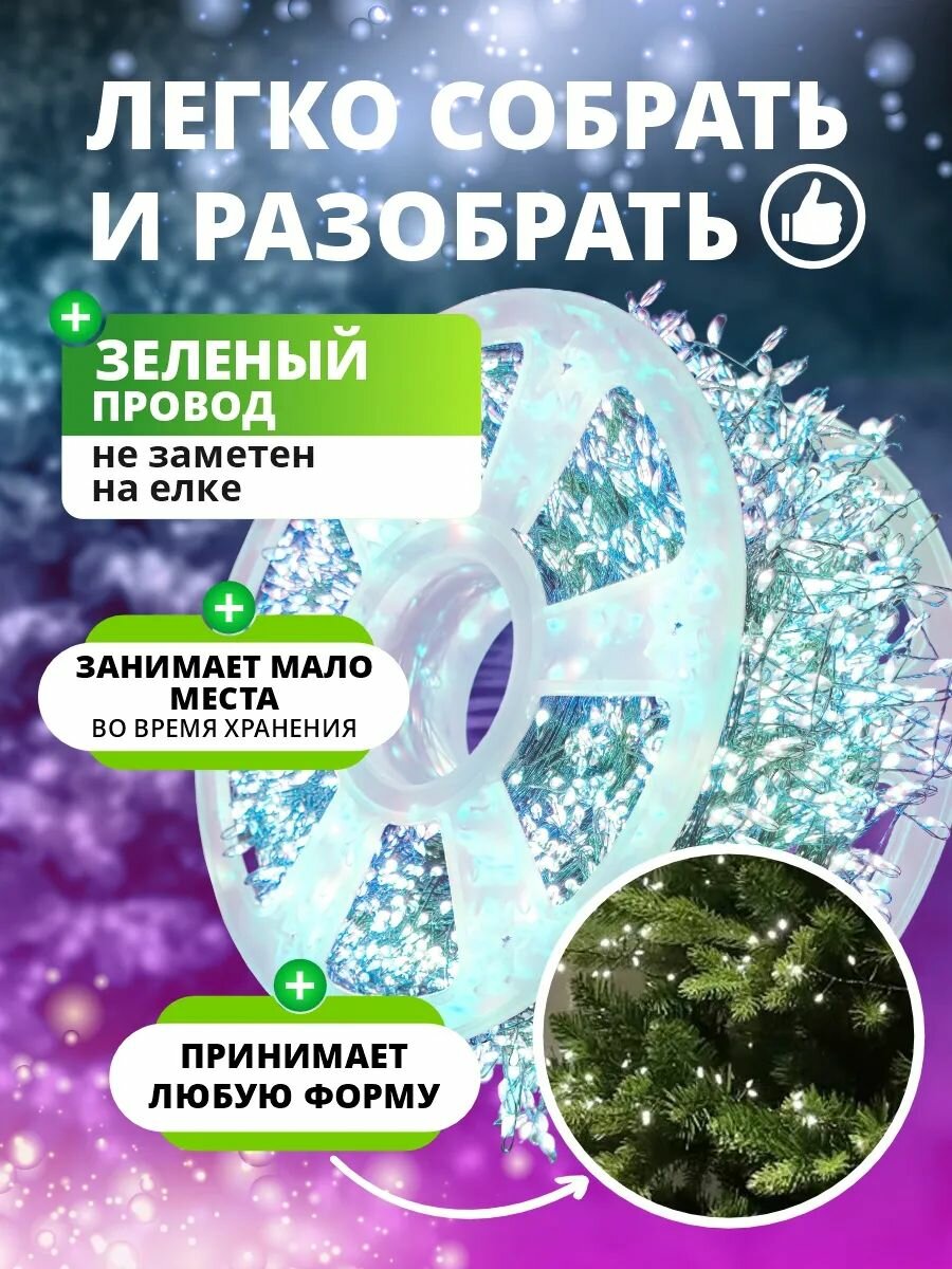 Гирлянда роса мишура 100 метров