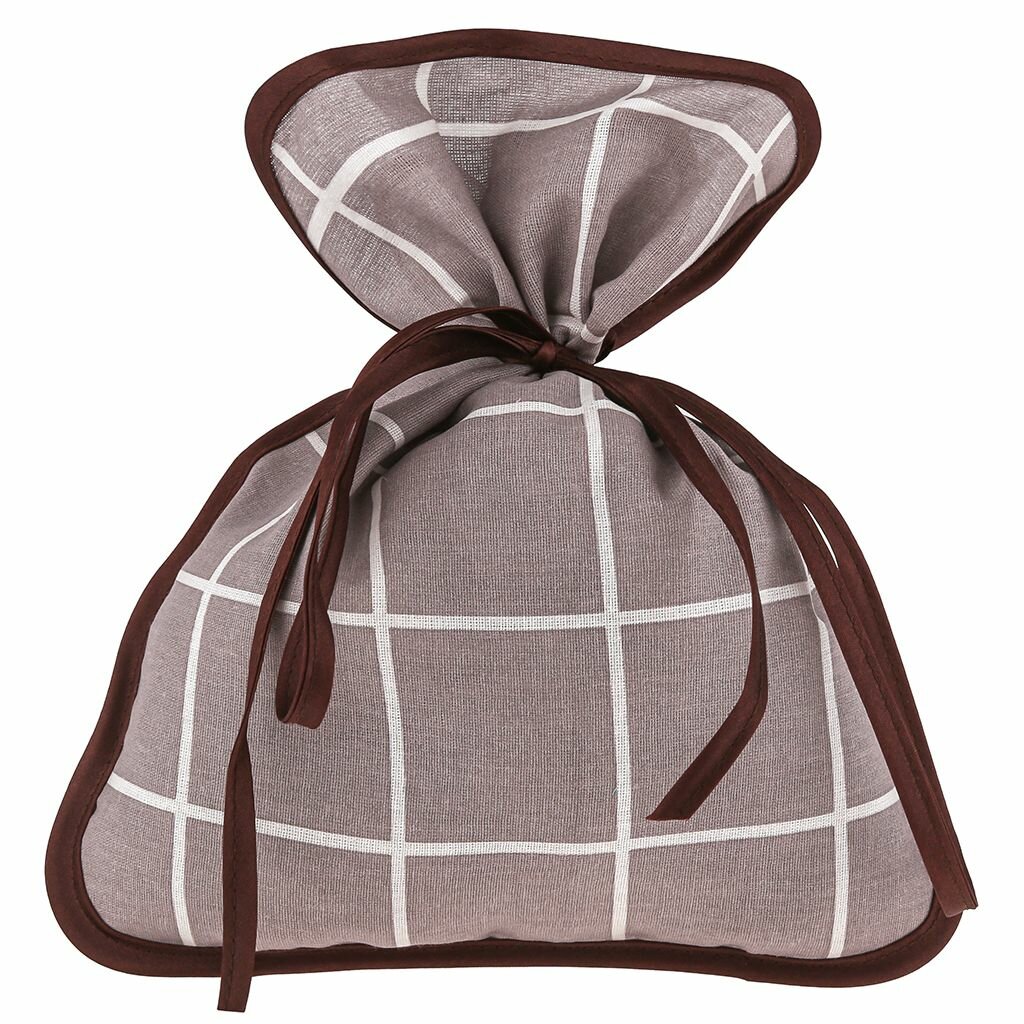 Эко-мешочек Домашняя Мода Таттерсол , серо-бежевый, из хлопка, с завязками, 25х30 см (М1-2/3-о)