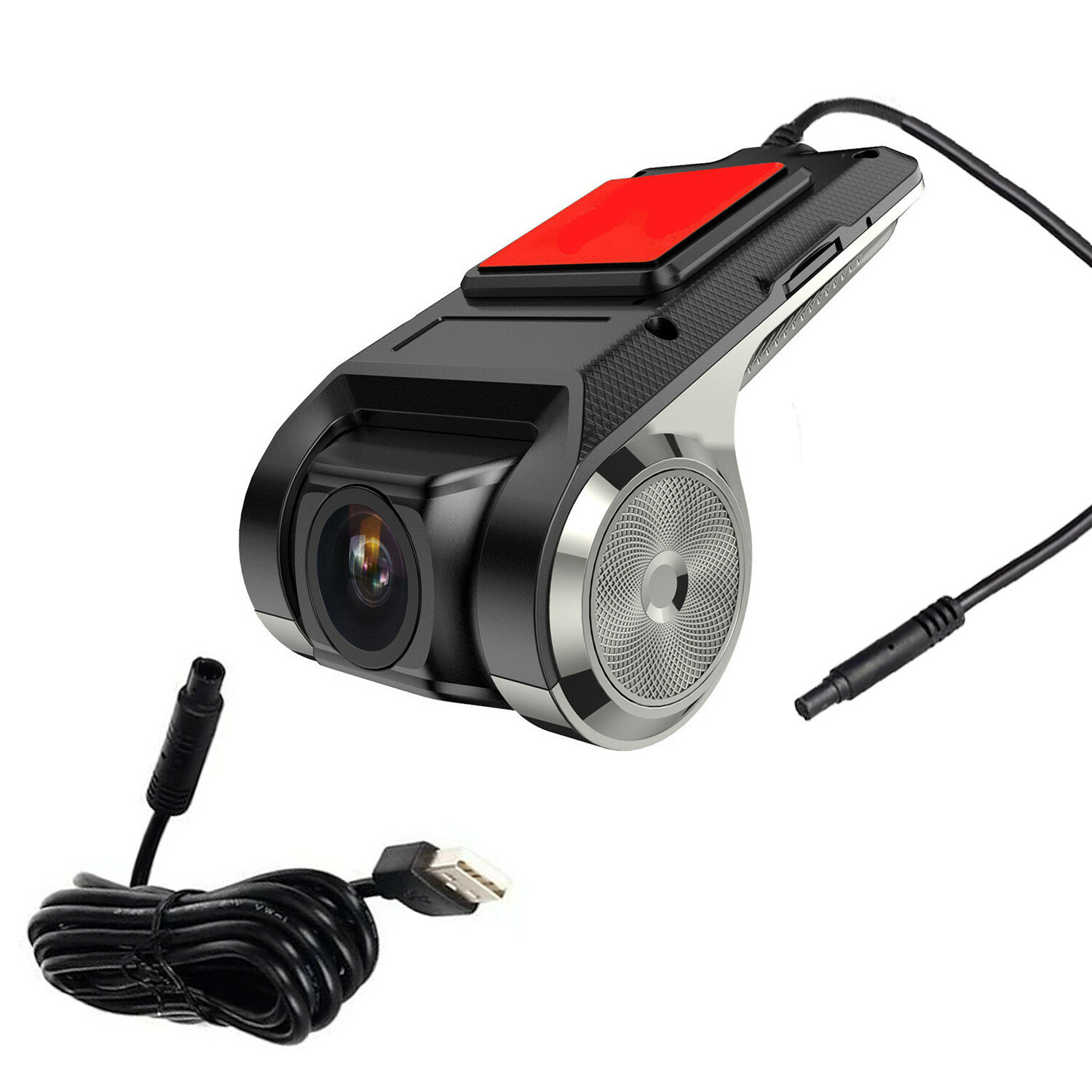 USB Камера для Автомобиля DVR с Системой ADAS, 170° Угол Обзора, Ночное Визирование, Циклическая Запись, 720P, Материал ABS+PC, Цвет Черный, Размер 96x57x36mm, Поддержка Карты памяти до 32G, 5V 500mA, Формат AVI