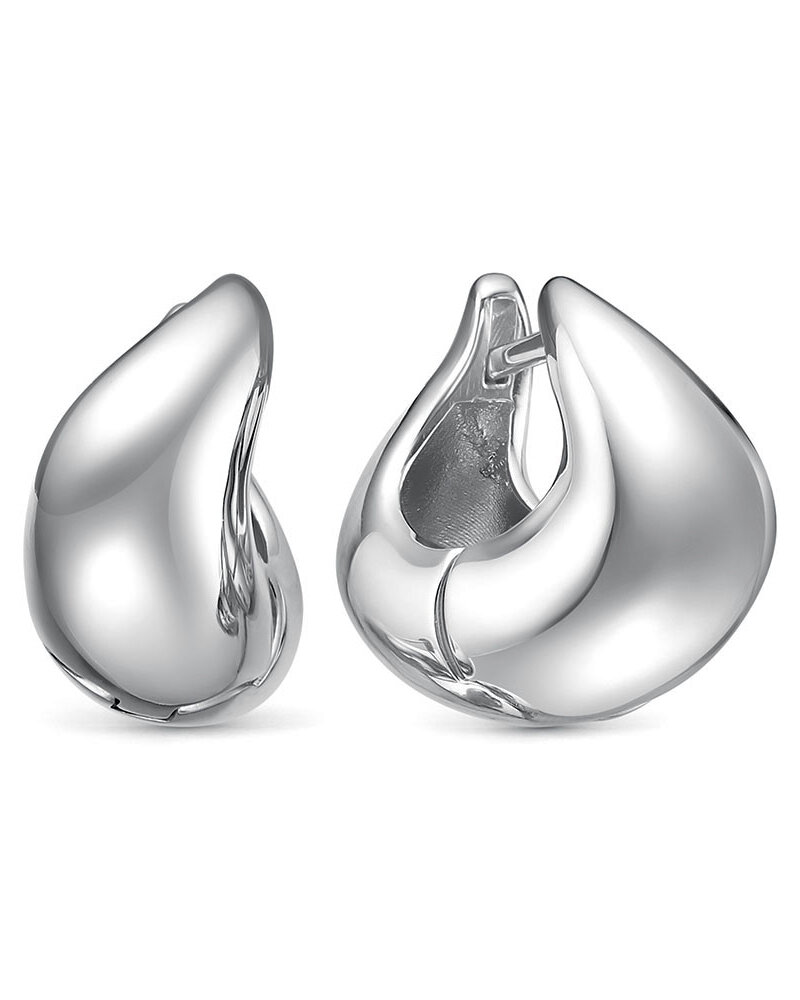 Серьги двусторонние, серебро, 925 проба, родирование