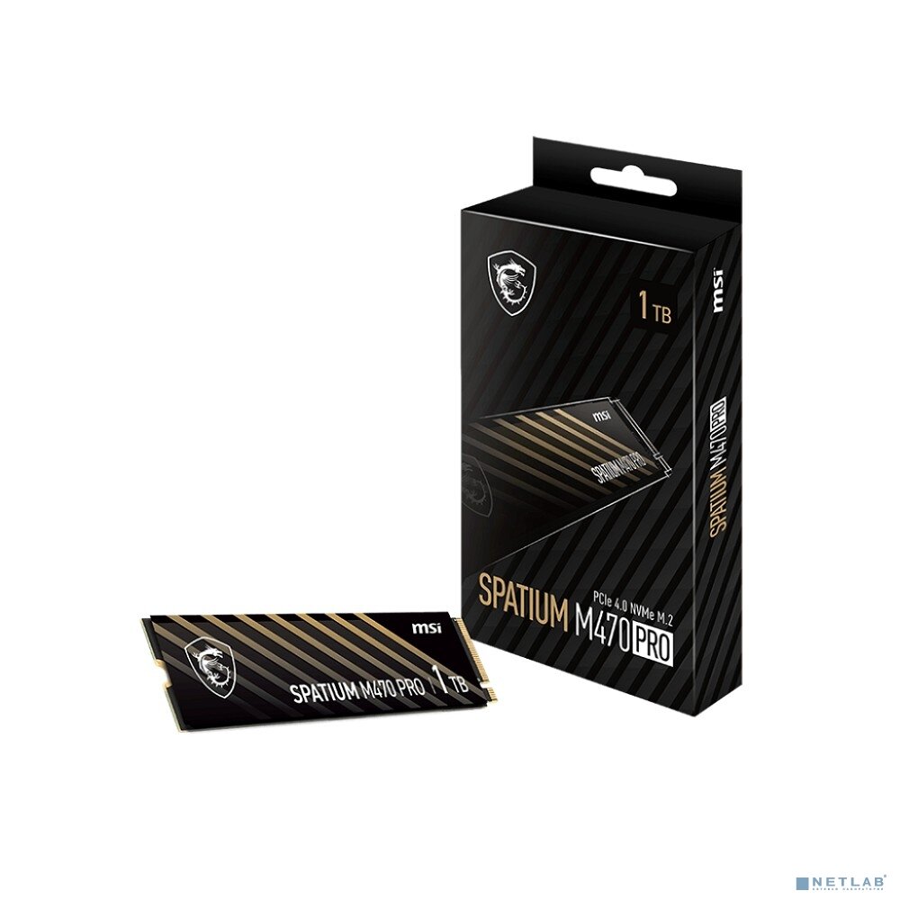 Твердотельный накопитель SSD MSI M.2 2280 1TB SPATIUM M470 PRO Client SSD S78-440L0J0-P83, PCIe Gen4x4 with NVMe