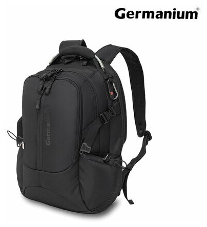 Рюкзак GERMANIUM "S-02" универсальный, с отделением для ноутбука, усиленная ручка, черный, 47х31х16 см, 226948